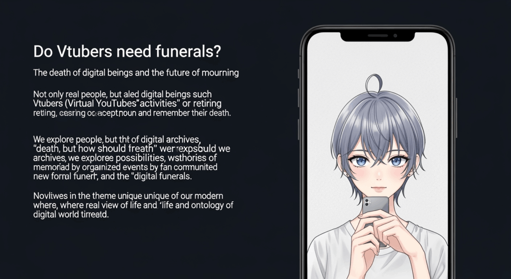 Vtuberに「葬式」は必要か？ デジタル存在の「死」と、弔いの未来 - tane-life